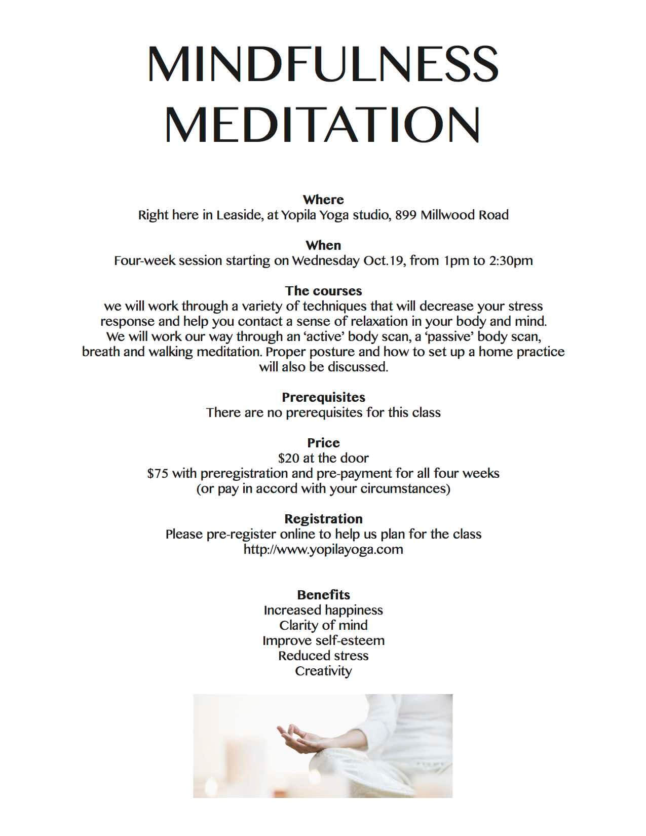Mindfulness Meditation Class - ALIVE Holistic Health Clinic